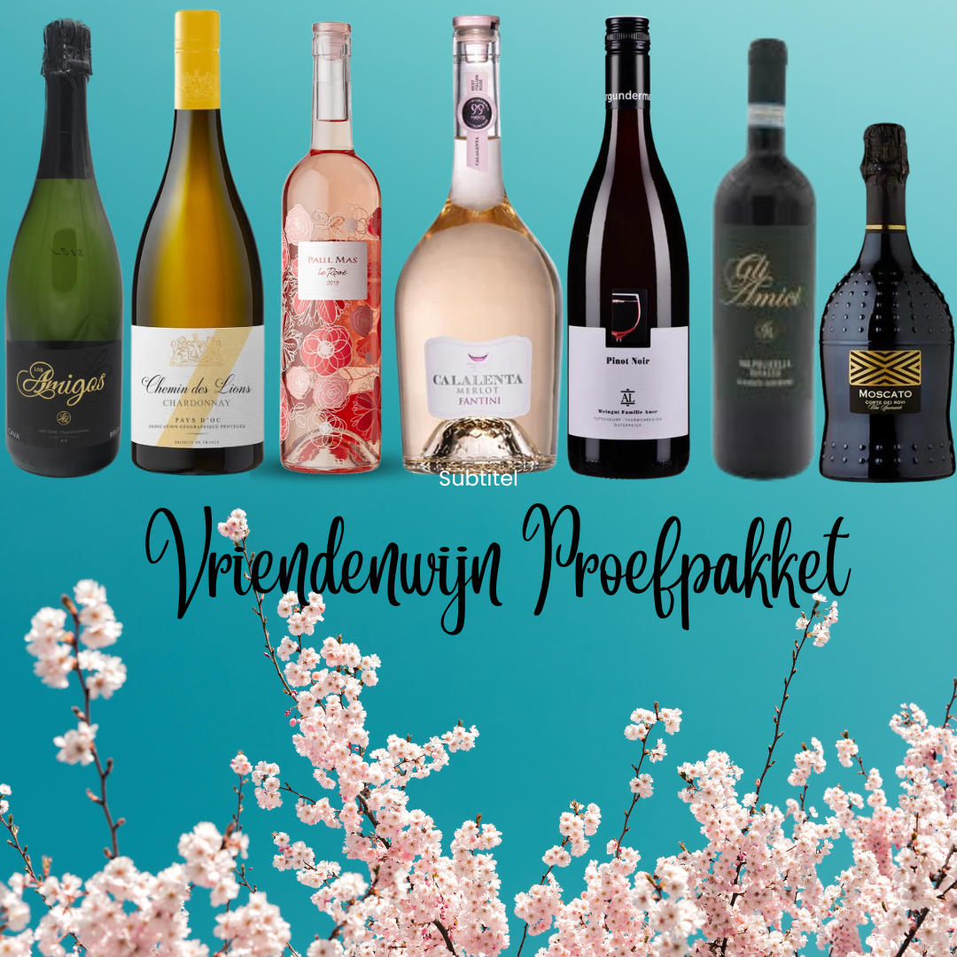 Vriendenwijn Proefpakket | Wijn proefpakket | Proefdoos | – Flesjewijn.com